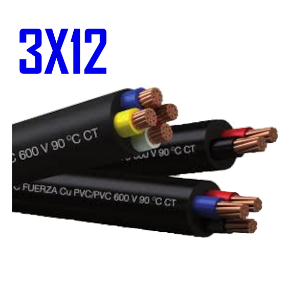 CABLE ENCAUCHETADO 3X12 POR METRO | 7techstore